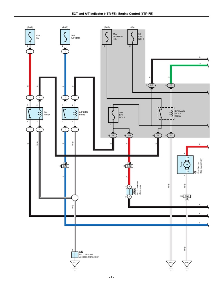 ECT and A/T Indicator wiring diagram (1TR-FE | PDF