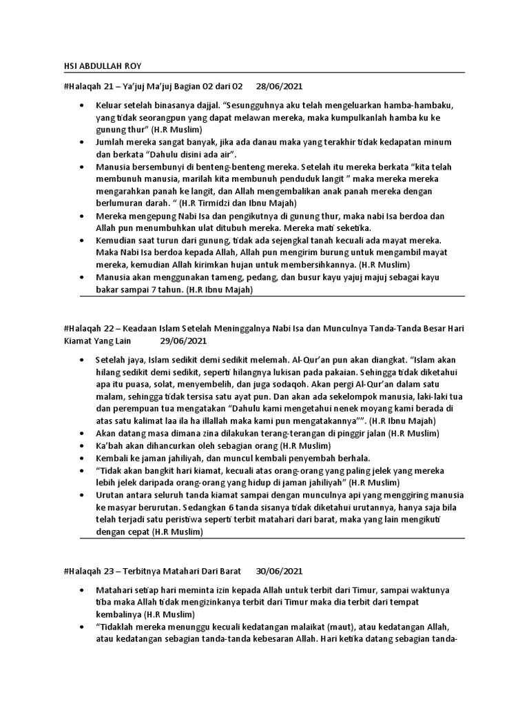 Hsi Abdullah Roy | PDF