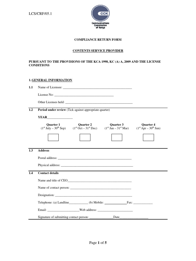 CSP Compliance Form | PDF