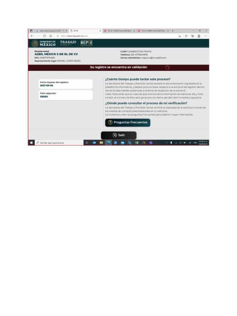 Pantalla de Termino Repse | PDF