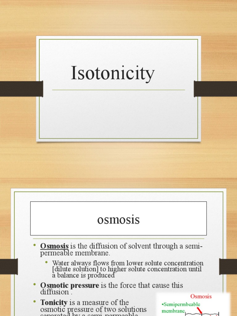 New Isotonicity | PDF | Osmosis | Chemistry