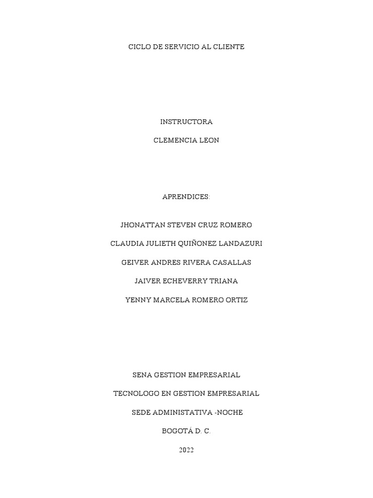 Ciclo de Servicio Al Cliente | PDF
