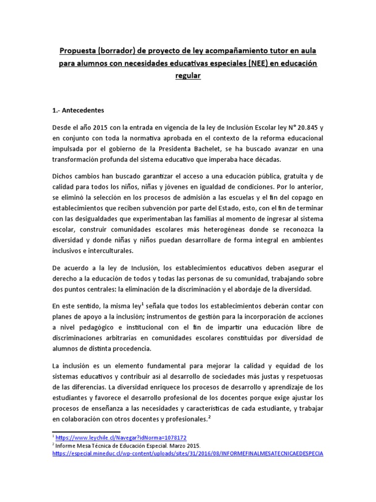 Propuesta Tutor Sombra | PDF | Invalidez | Inclusión (Educación)