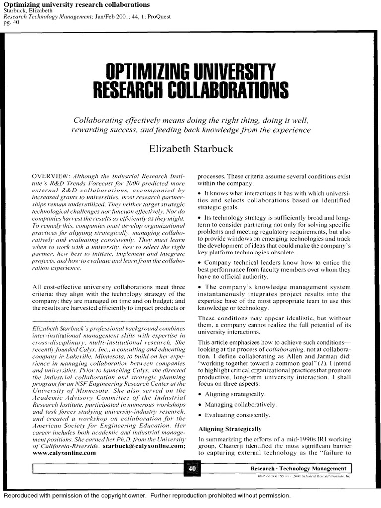 Optimizing University Research Pdf