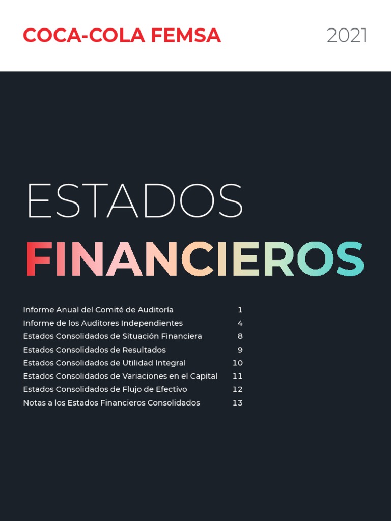 Estados Financieros - Coca Cola 2021 | PDF | Auditoría | Estado financiero