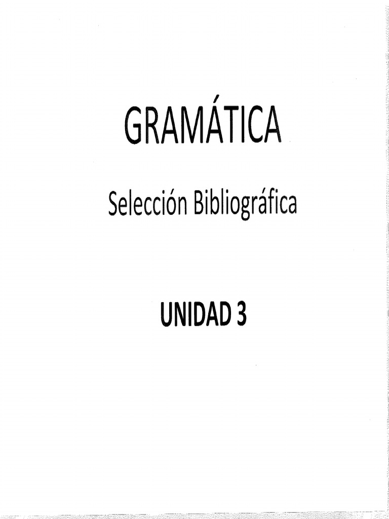 Unidad III | PDF | Sintaxis | Oración (Lingüística)