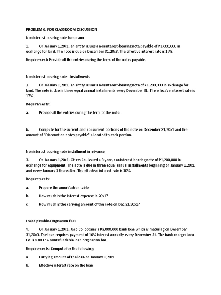 Intermediate Accounting 2 (Notes Payable) - Problem 6 | PDF Intermediate Accounting 2 (Notes Payable) - Problem 6 | PDF