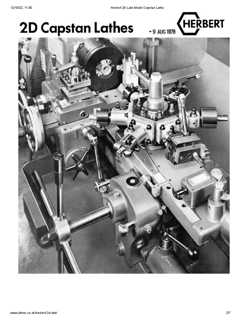 Herbert 2D Late Model Capstan Lathe Catalog | PDF