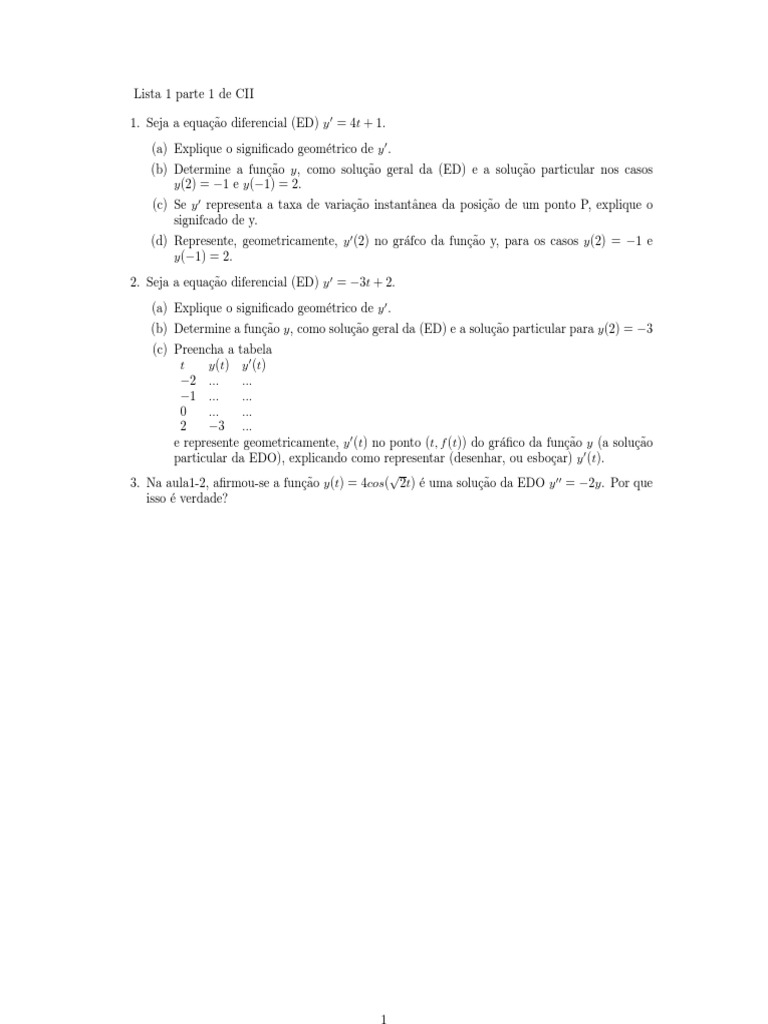 Calculo II - Exercicios - p5 | PDF