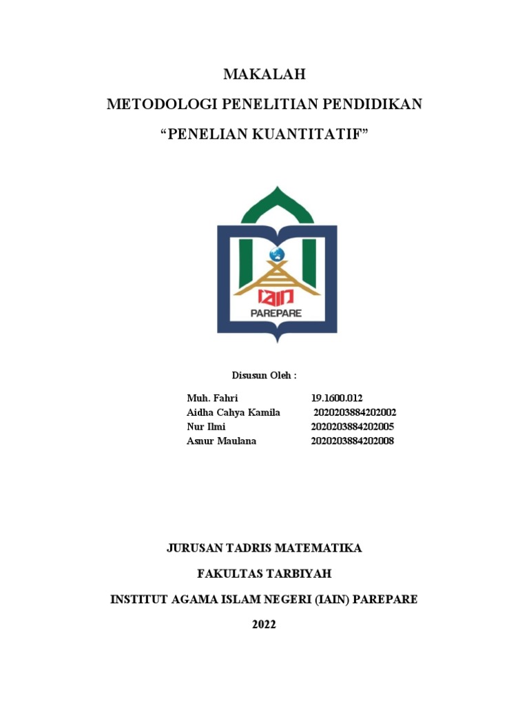 Makalah Penelitian Kuantitatif | PDF