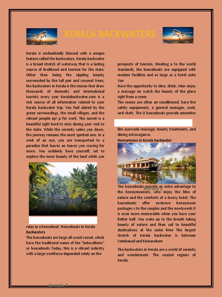 Kerala Backwaters (Assignment No 5) | PDF | Kerala | Service Industries Kerala Backwaters (Assignment No 5) | PDF | Kerala | Service Industries