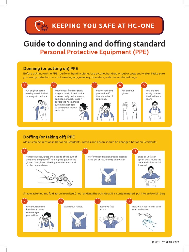 Donning and Doffing PPE 2 | PDF | Personal Protective Equipment | Glove