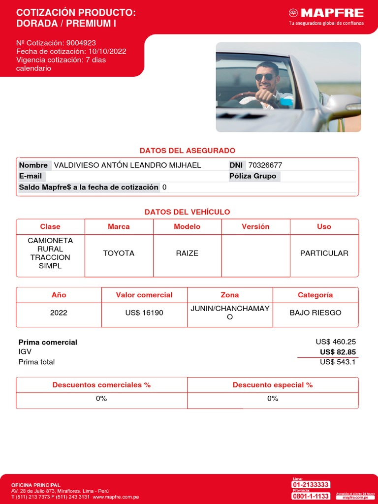 Mapfre Oim - Cotizacion - 9004923 | PDF | Póliza de seguros | Seguro