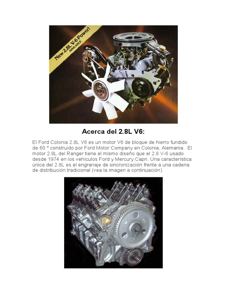Motor Ford 2.8L V6 | PDF | Pistón | Distribuidor