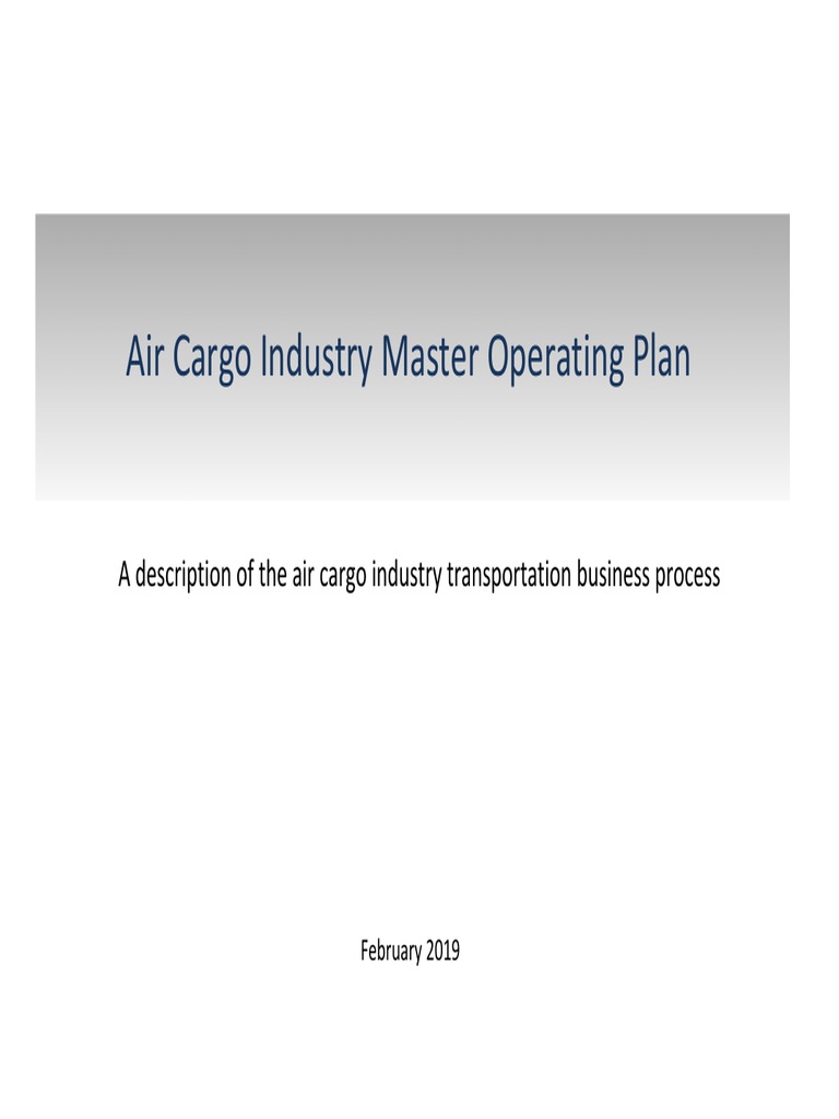 Air Cargo Industry Master Operating Plan - IATA (PDFDrive) | PDF ...