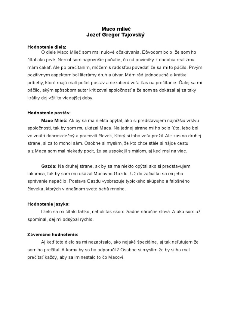 Maco Mlieč | PDF