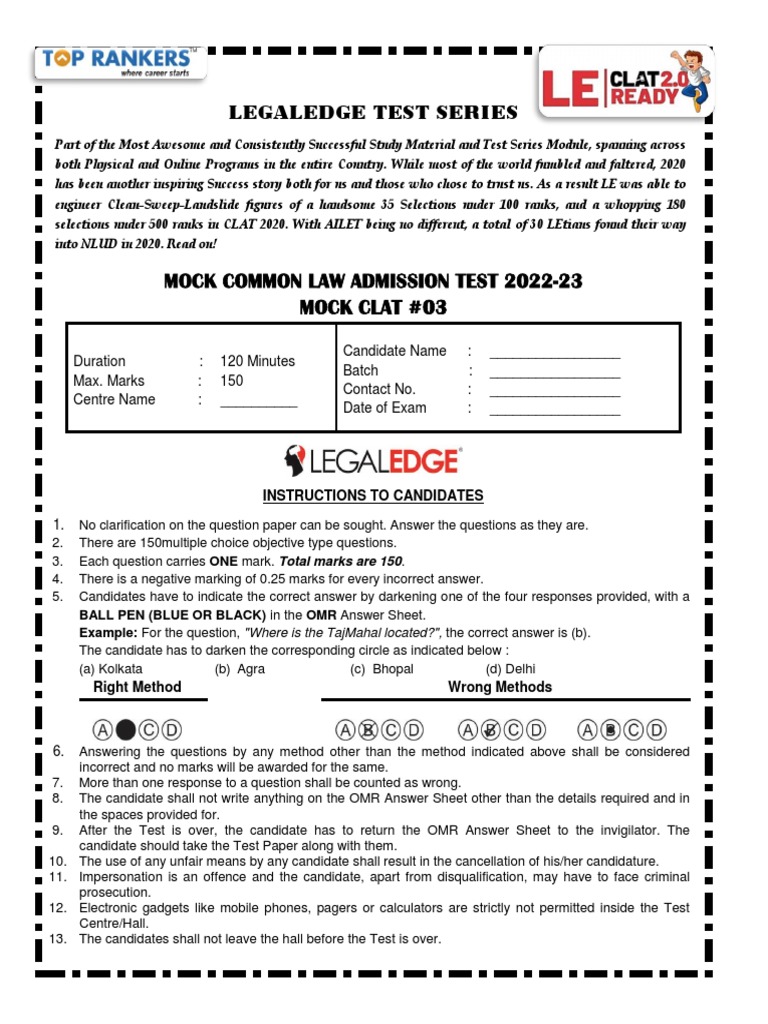 LE Mock 3 With ANSWERS | PDF