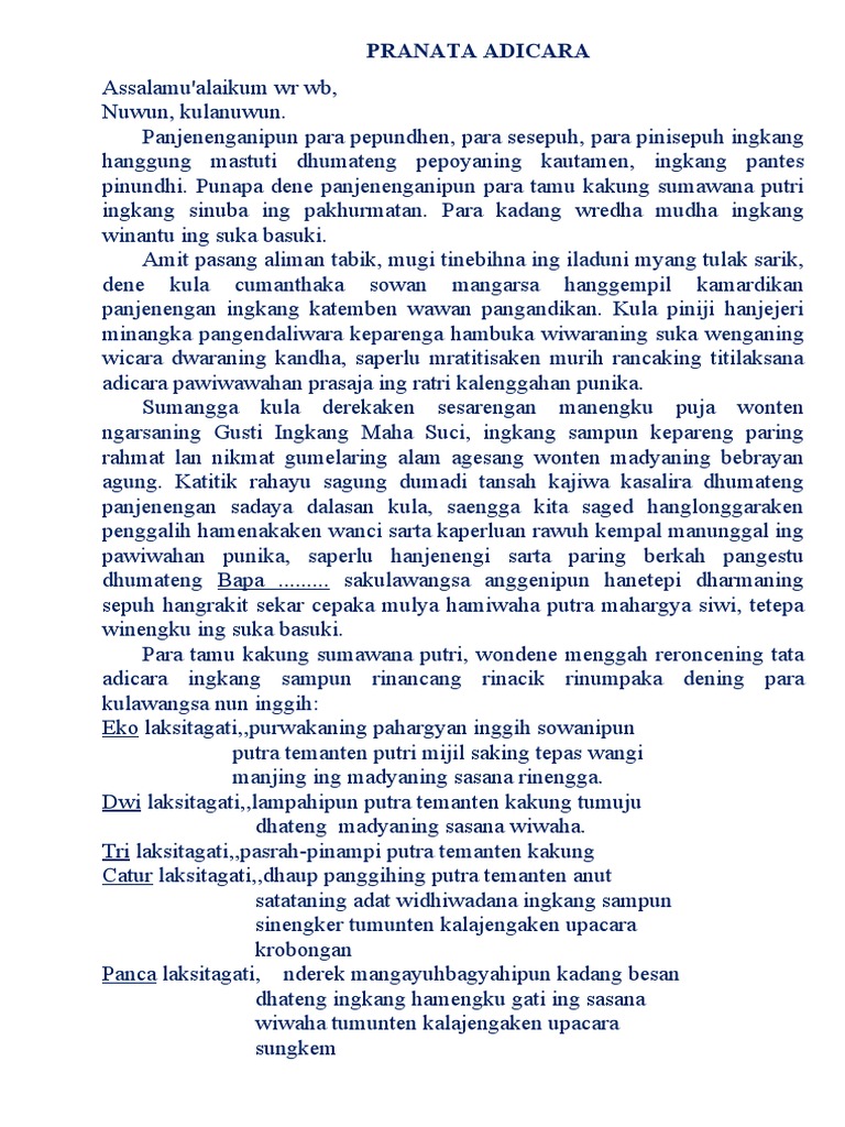 Pranata Adicara | PDF