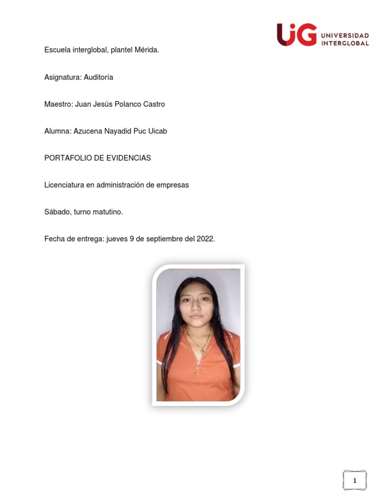 Portafolio de Evidencias-AZUCENA PUC UICAB | PDF | Auditoría | Business