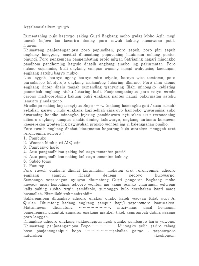 Assalamualaikum MC Nikah | PDF