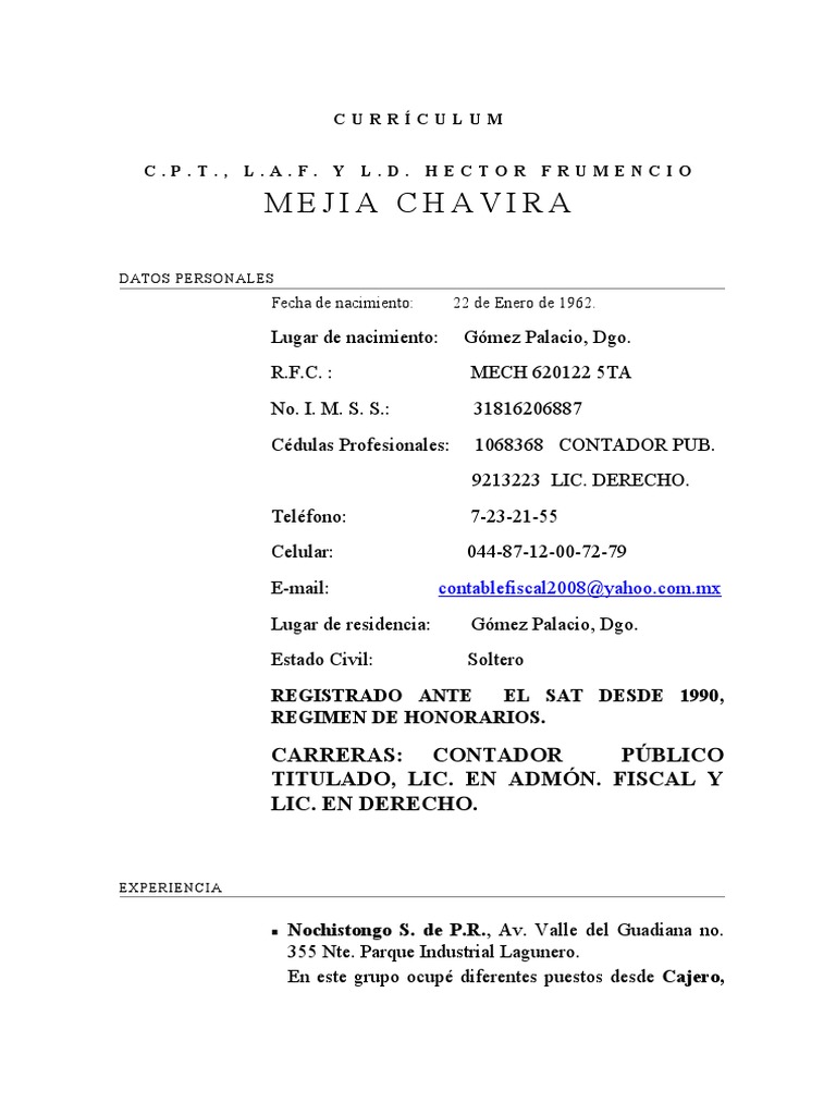 Curriculum | PDF | Contabilidad | Contador