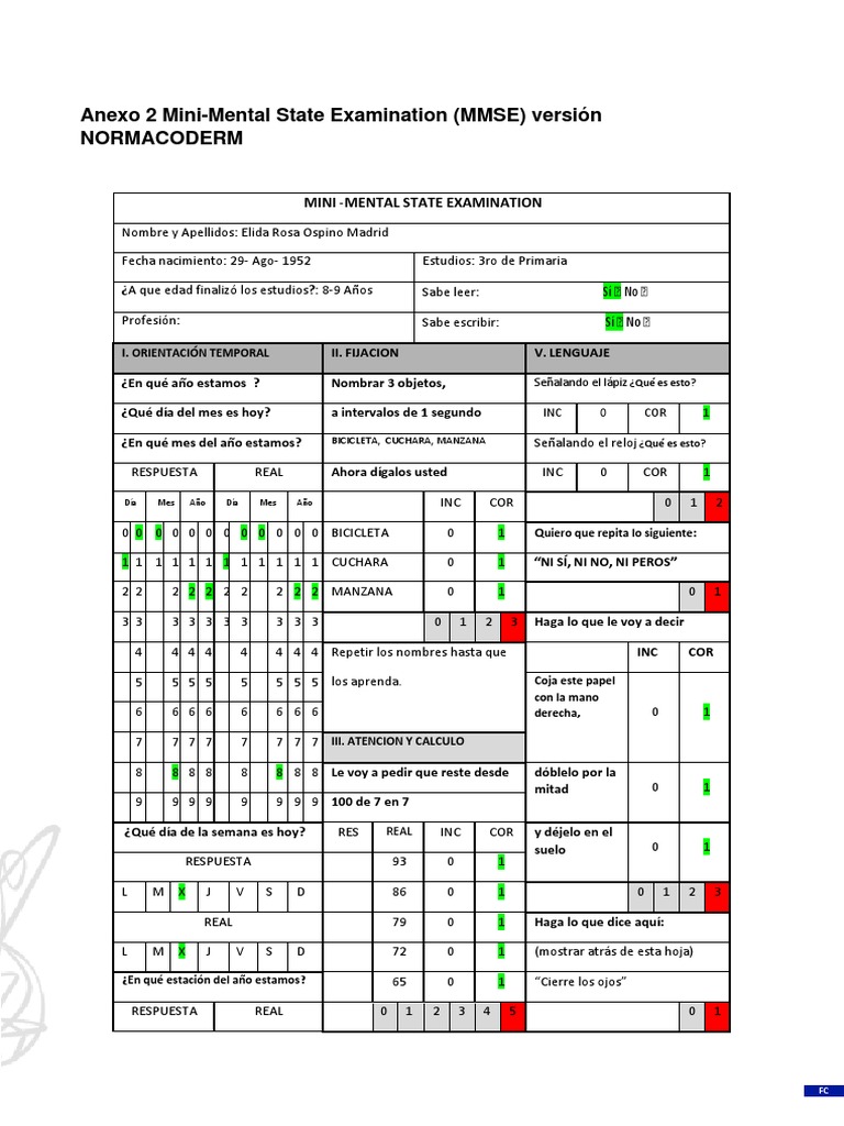 Minimental Test | PDF