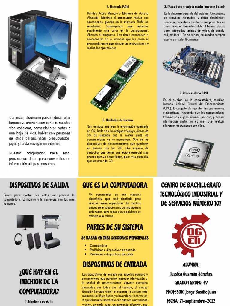 Triptico Computadora | PDF | Periférico | Hardware de la computadora
