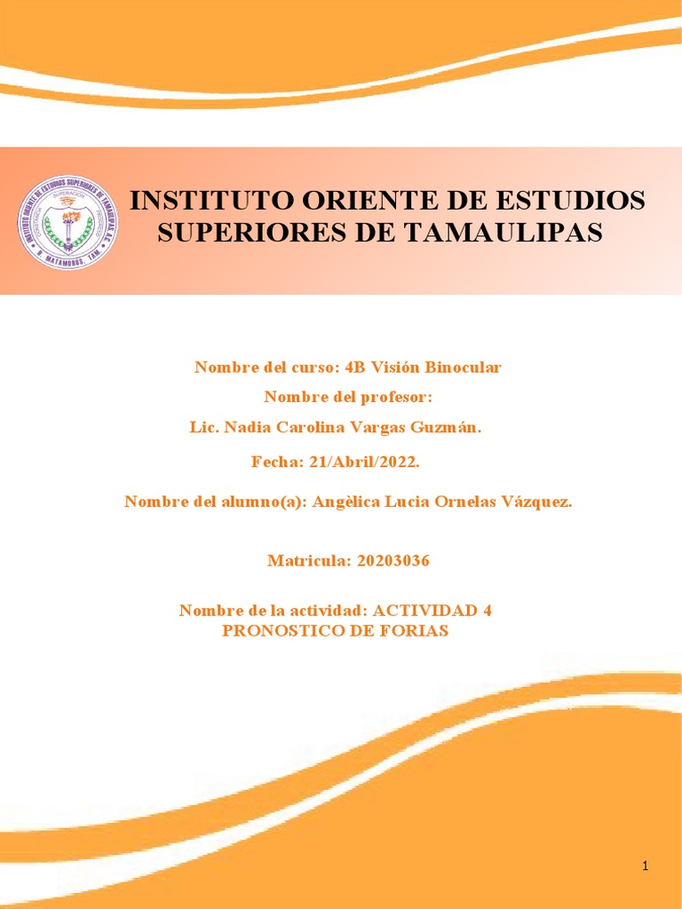 Pronostico de Forias. | PDF | Ojo humano | Percepción visual