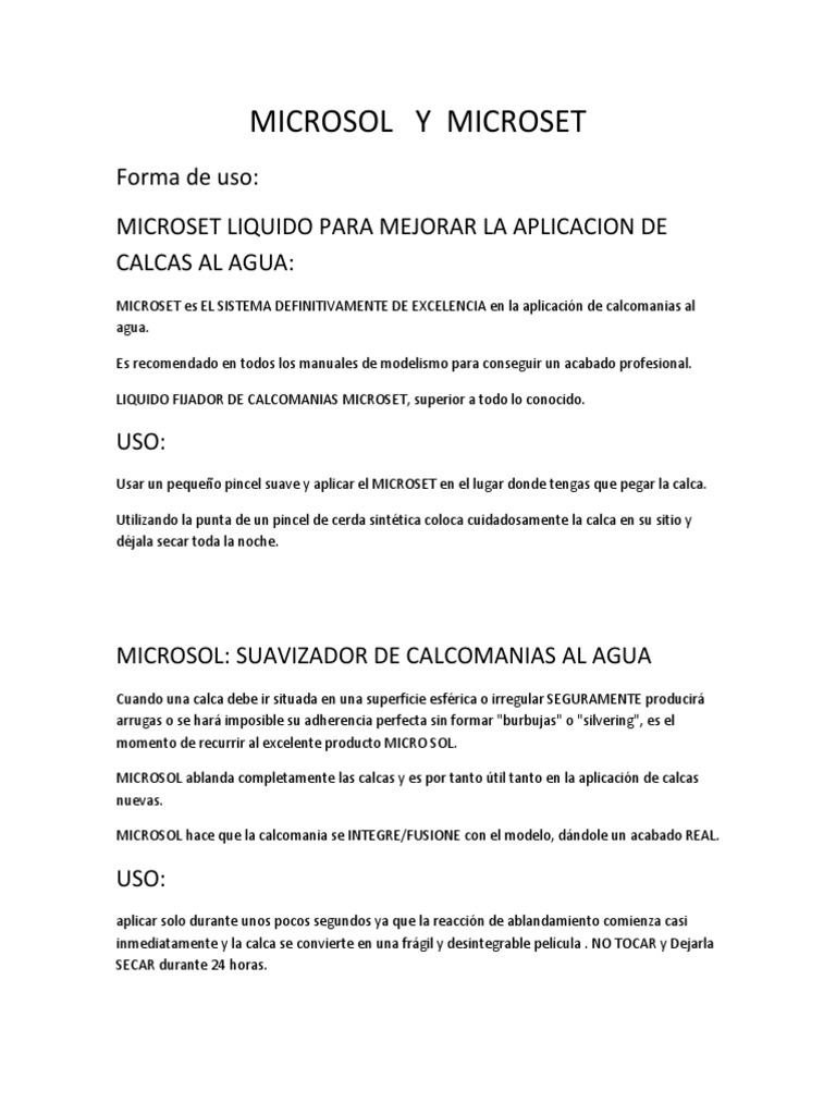 MICROSOL Y MICROSET (Guia de Uso) | PDF | Hogar, jardinería y bricolaje