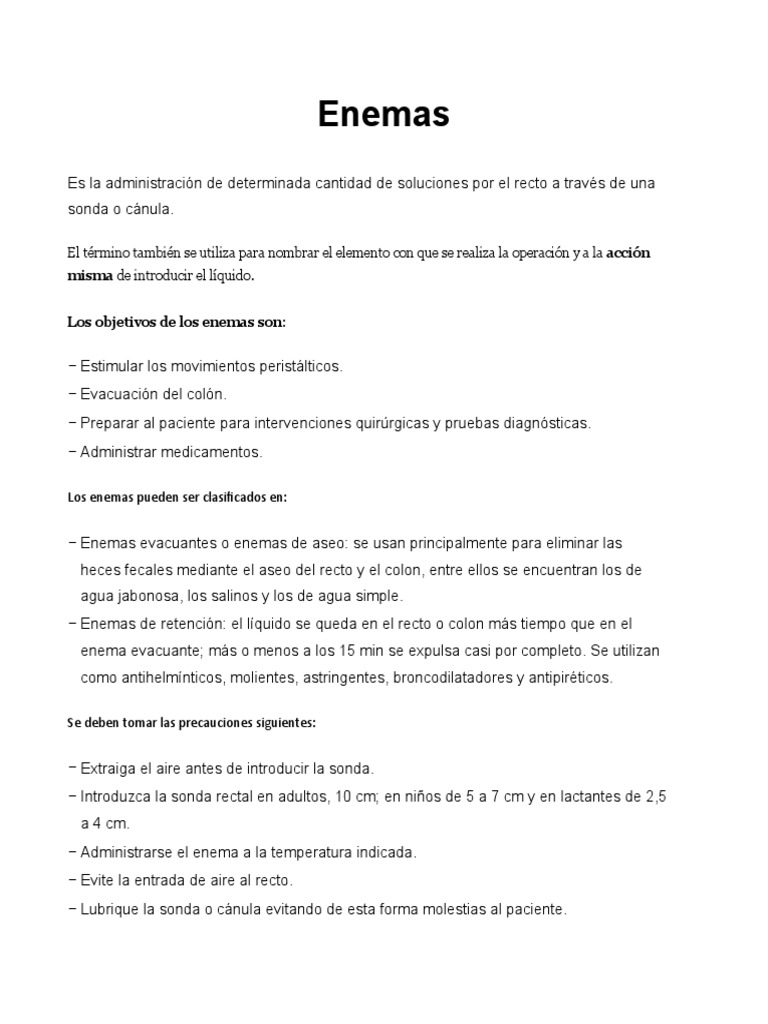 7 Enemas | PDF | Recto | Líquidos