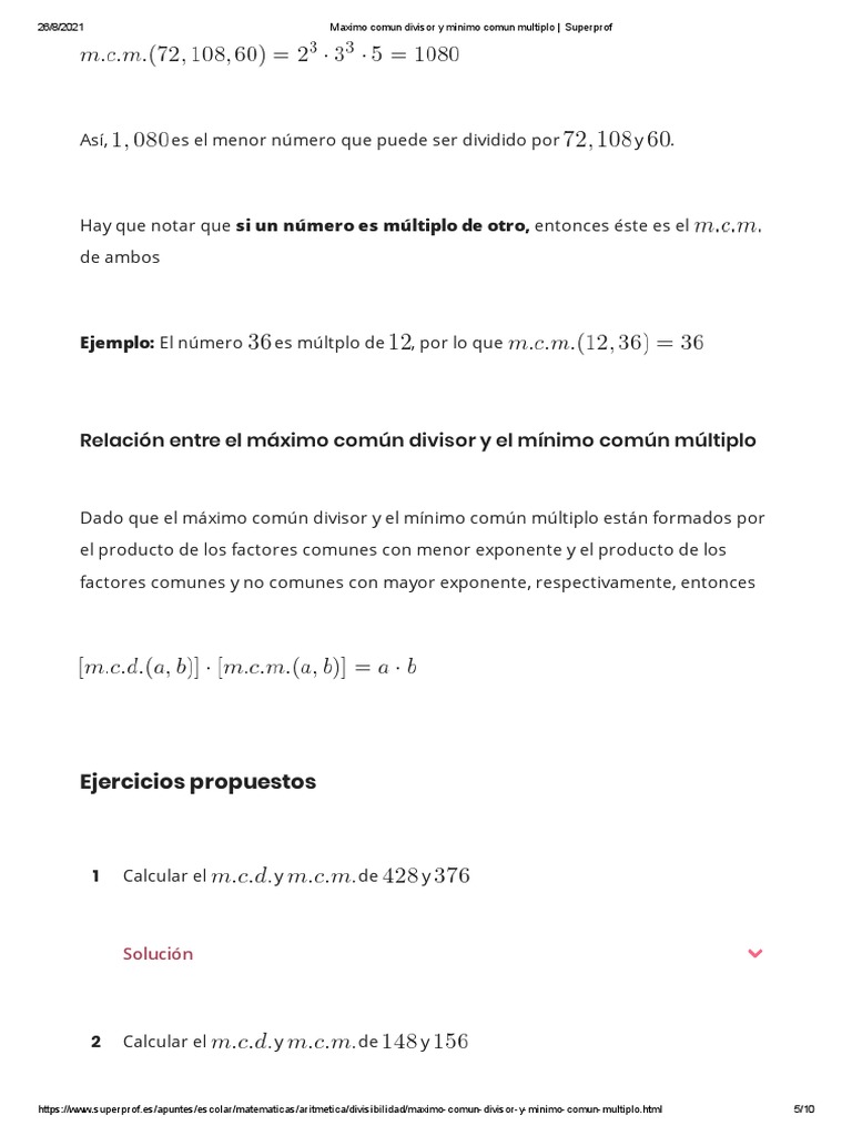 MCM MCD Iii | PDF | Matemática Elemental | Matemáticas