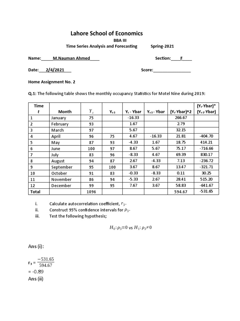 time series analysis assignment | PDF | Scientific Method | Evaluation ...