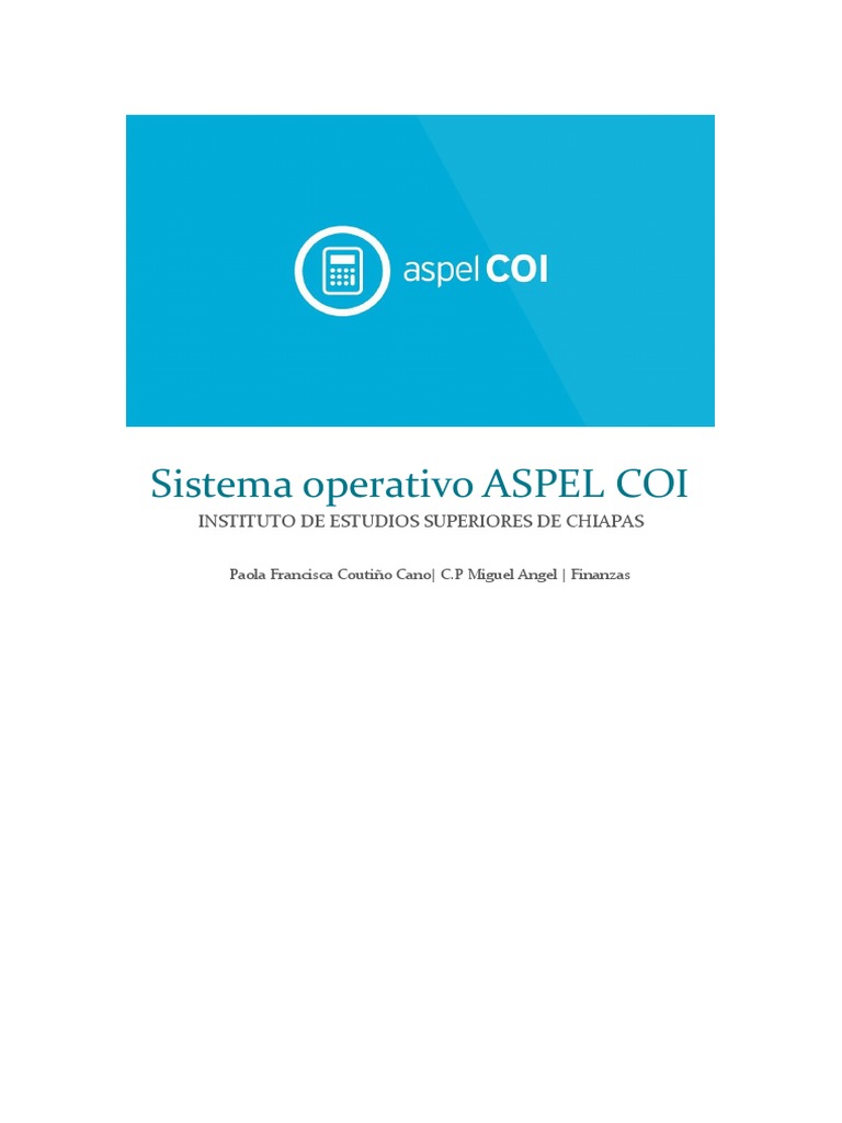 Sistema Operativo ASPEL COI | PDF | Contabilidad | Presupuesto