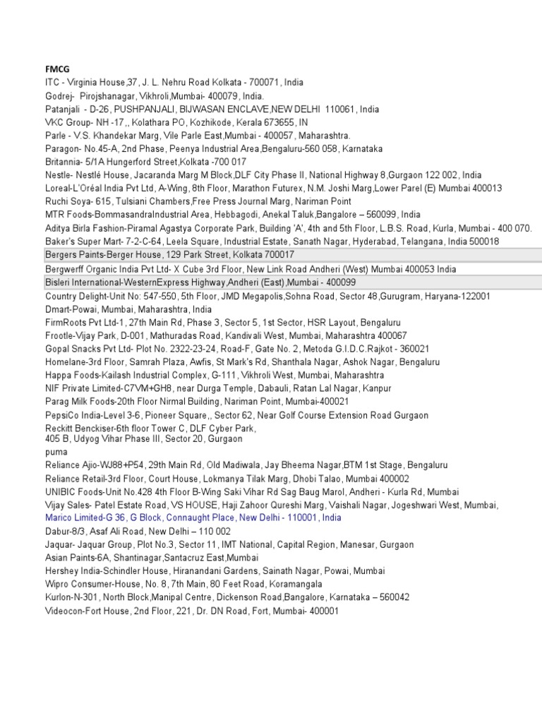 FMCG | PDF | Mumbai | Delhi