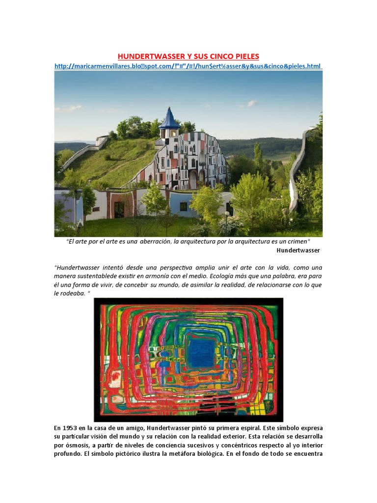 Hundertwasser y Sus Cinco Pieles | PDF | Moda | Naturaleza