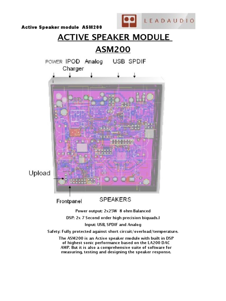 Active Speaker Module ASM200 | PDF | Loudspeaker | Power Supply
