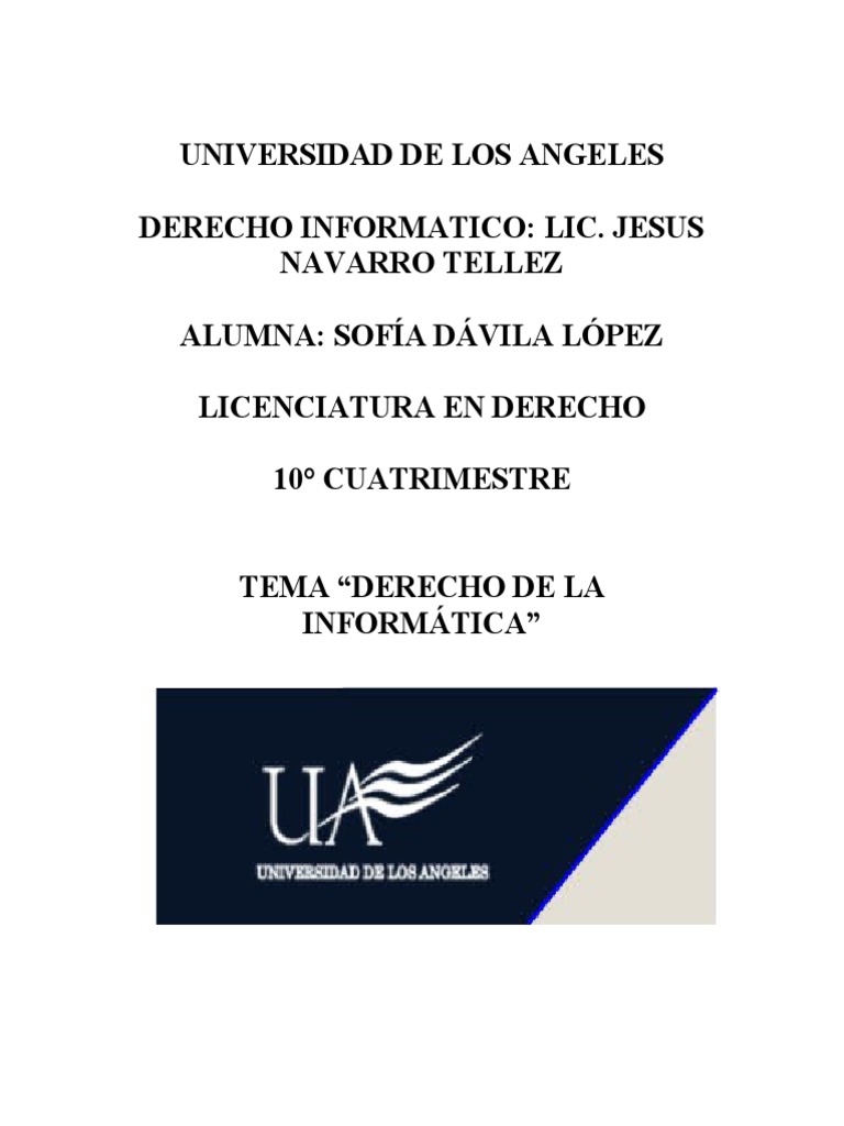 Derecho de La Informatica.... SOFIA | PDF | Información | Informática