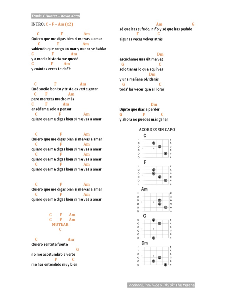 Letras y acordes de "Travis y Hunter" | PDF