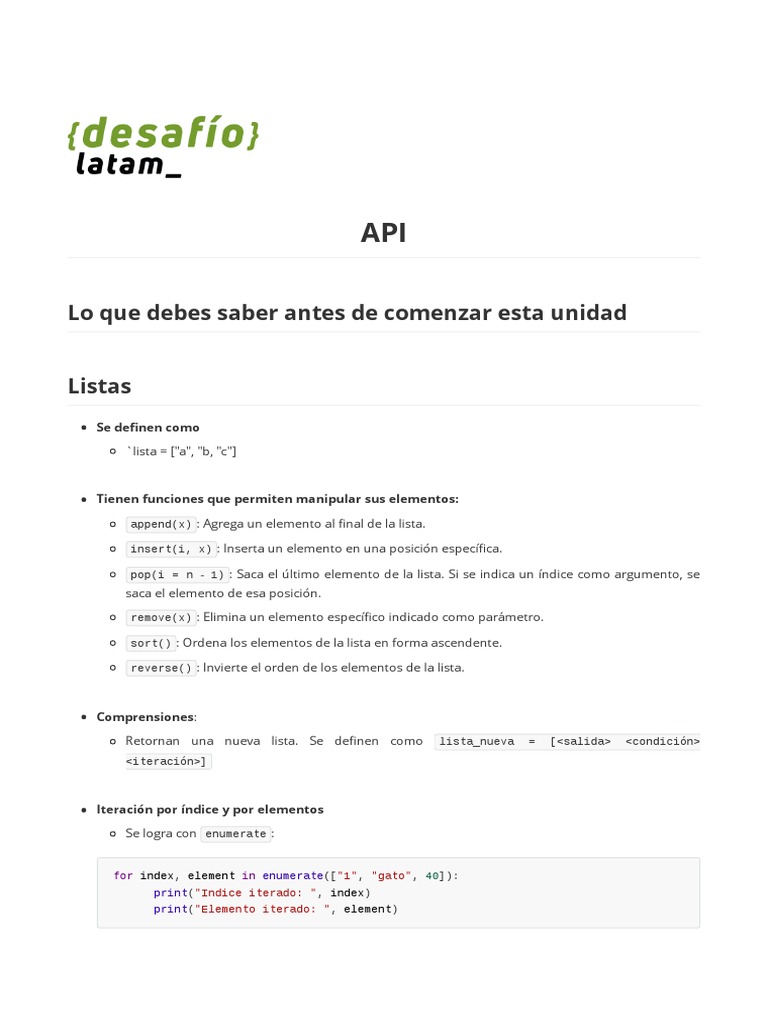 Introducción a API y sus conceptos básicos | PDF | Python (lenguaje de ...