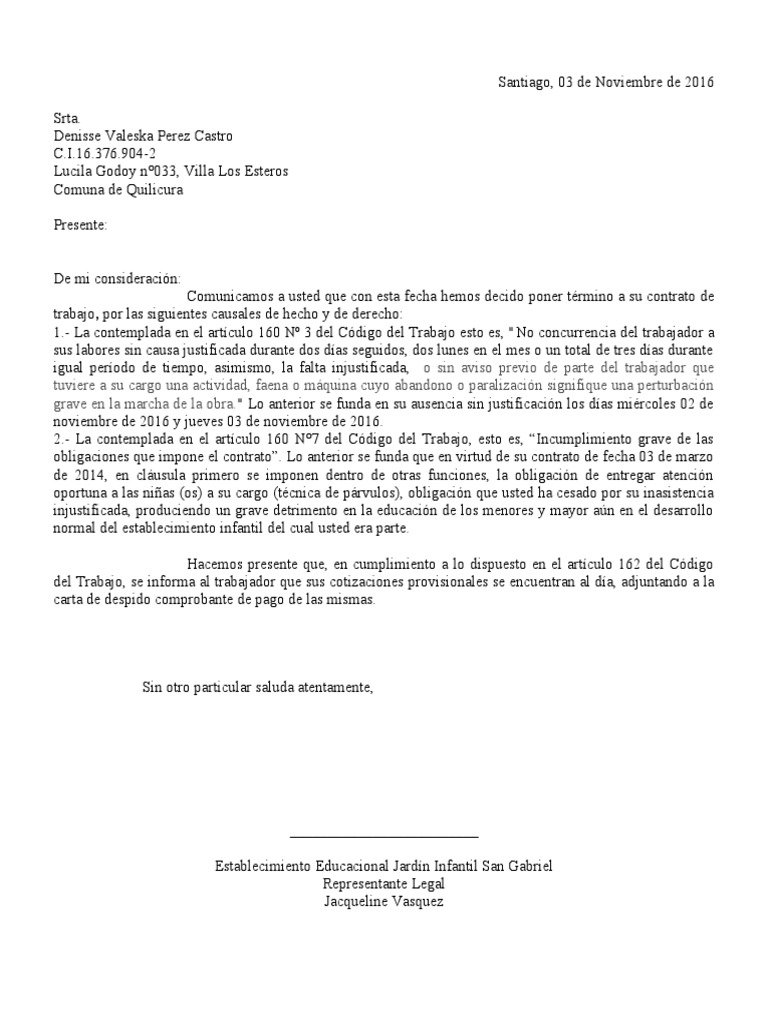 Modelo Carta Aviso Previo | PDF Modelo Carta Aviso Previo | PDF