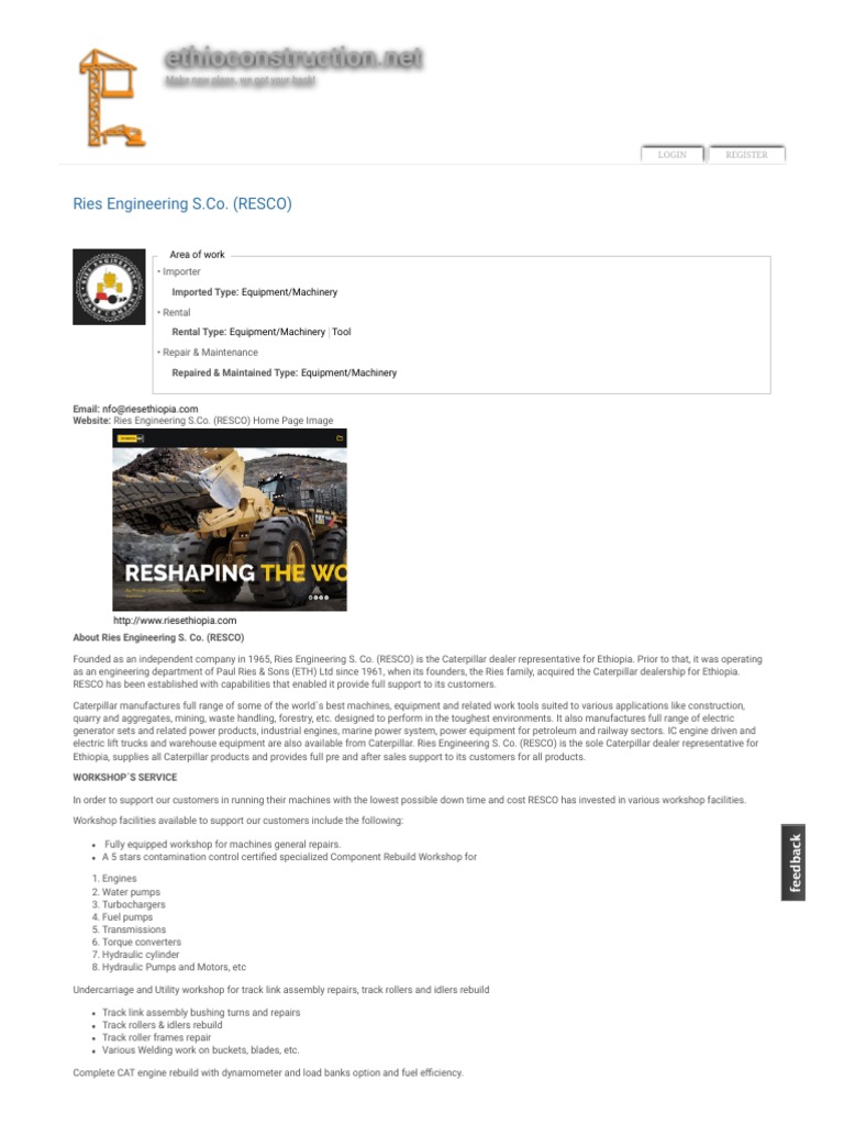 Ries Engineering S.Co. (RESCO) | PDF | Engineering | Engines