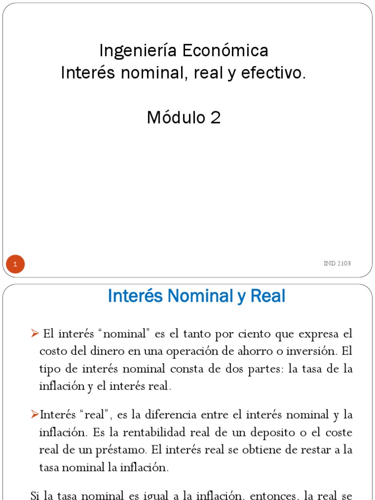 Interés Nominal, Real y Efectivo | PDF | Interés | Inflación