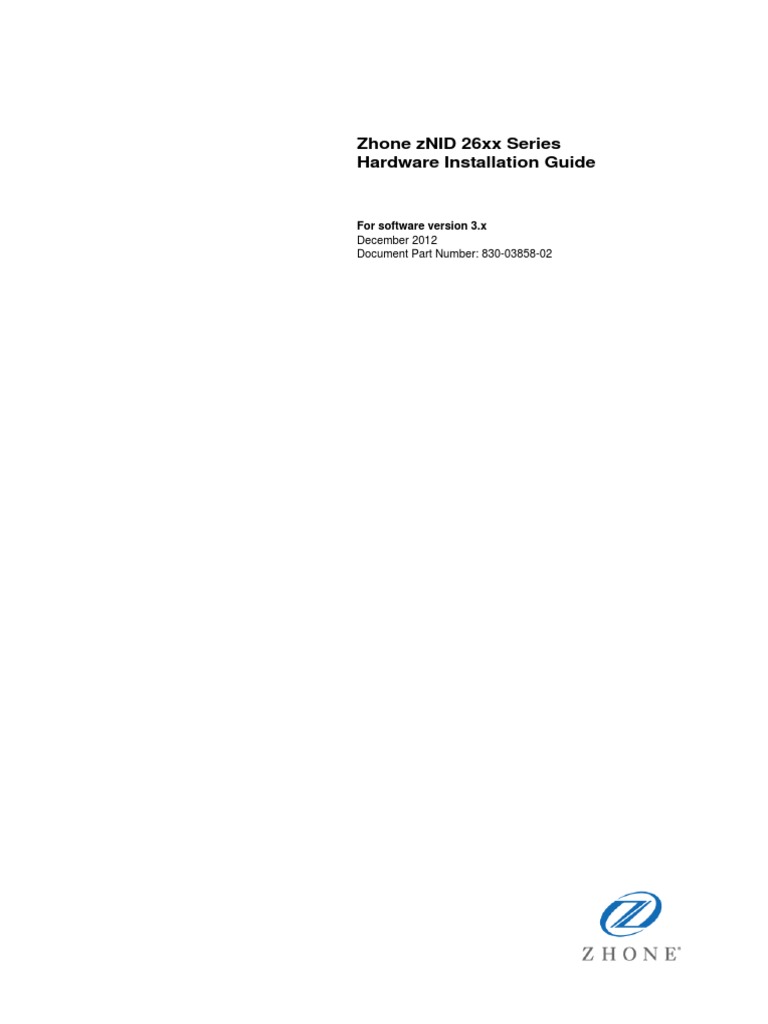 830-03858-02 zNID 26xx 3.0.x Hardware Installation Manual | PDF | Voice ...