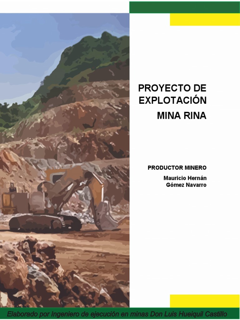 Proyecto de Explotacion Mina Rina Rajo | PDF | Minería | Minería de superficie