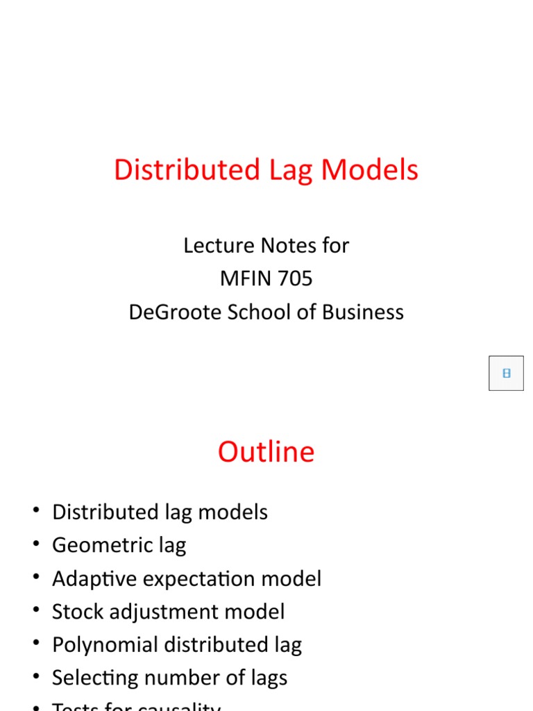 1 Distributed Lag Models Pdf Ordinary Least Squares Mathematics