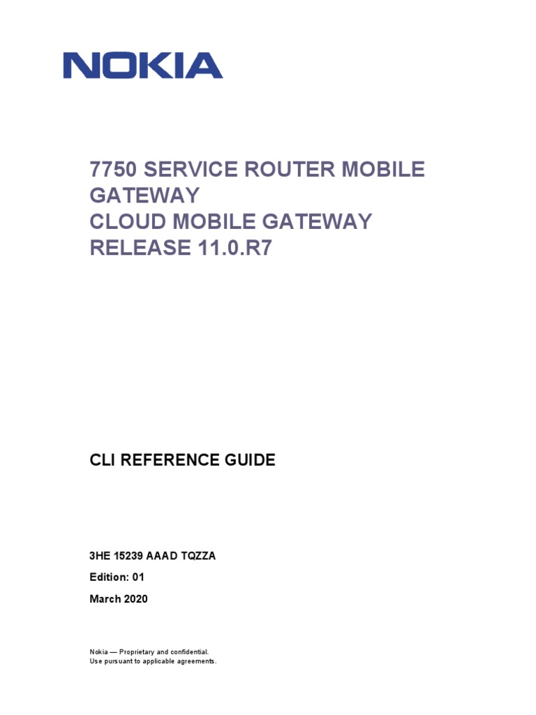 3he15239aaadtqzza01 - v1 - 7750 SR MG and CMG Cli Reference Guide r11.0.r7 | PDF | Information ...