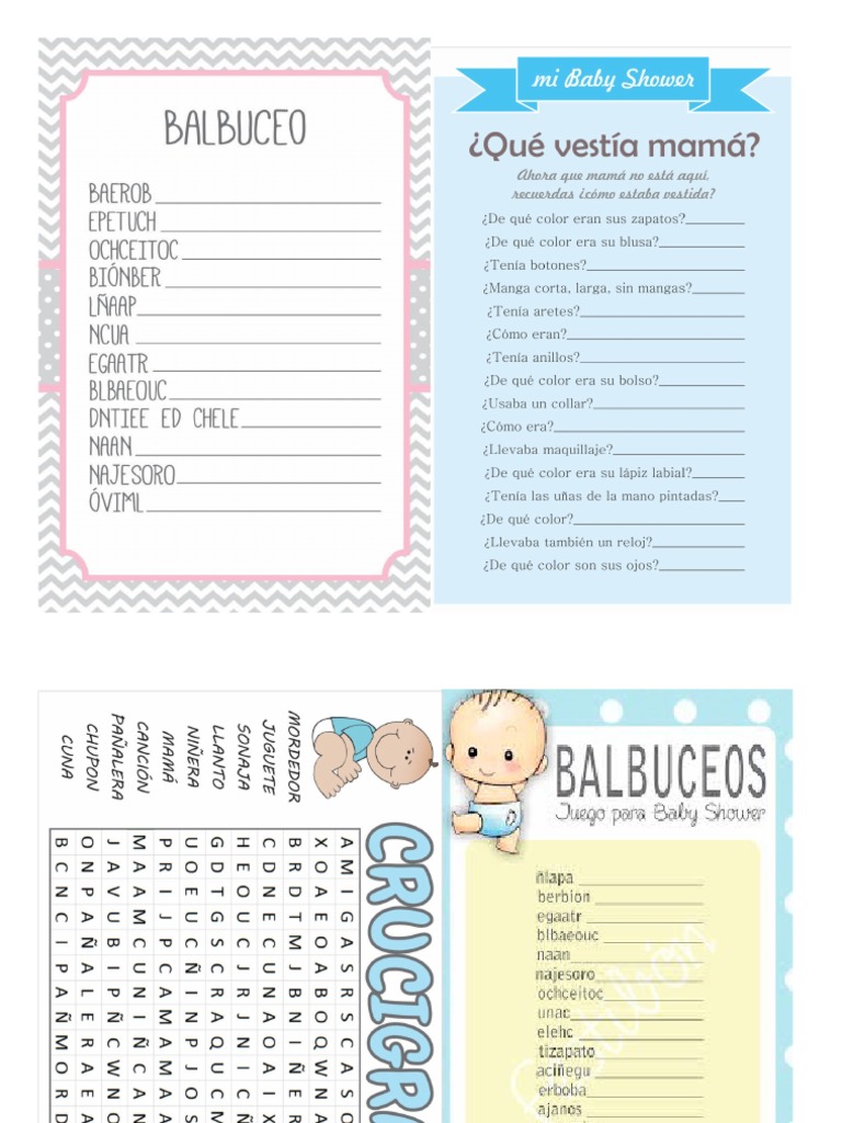 Juegos Baby Shower | PDF