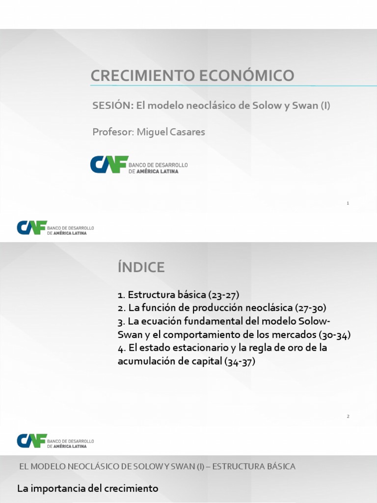 Modelo de Solow-Swan: Crecimiento Neoclásico | PDF | Ciclo comercial ...