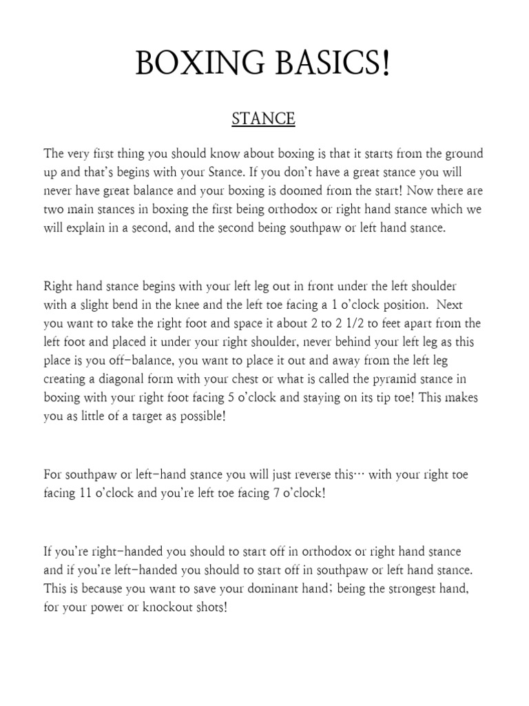 Boxing Basics Guide | PDF | Human Anatomy