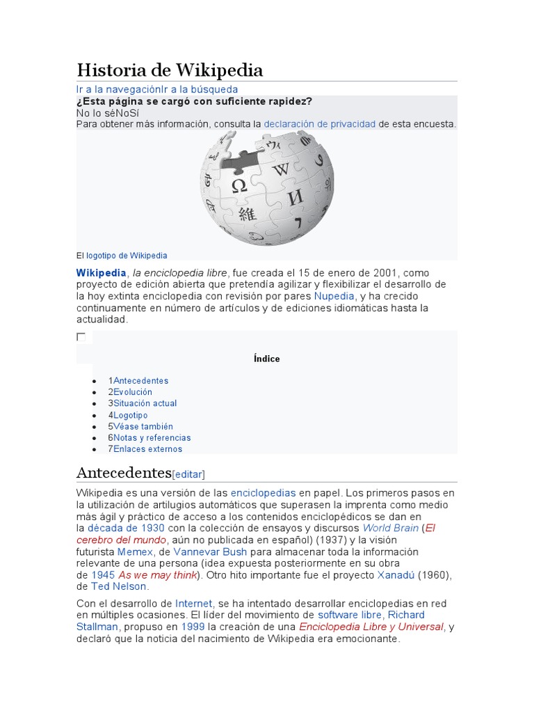 Historia de Wikipedia | PDF | Wikipedia | Enciclopedias
